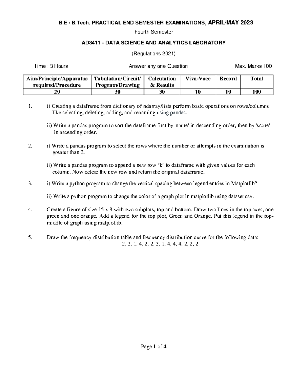 AD3411 SET1 - lab practical question set - B / B. PRACTICAL END ...