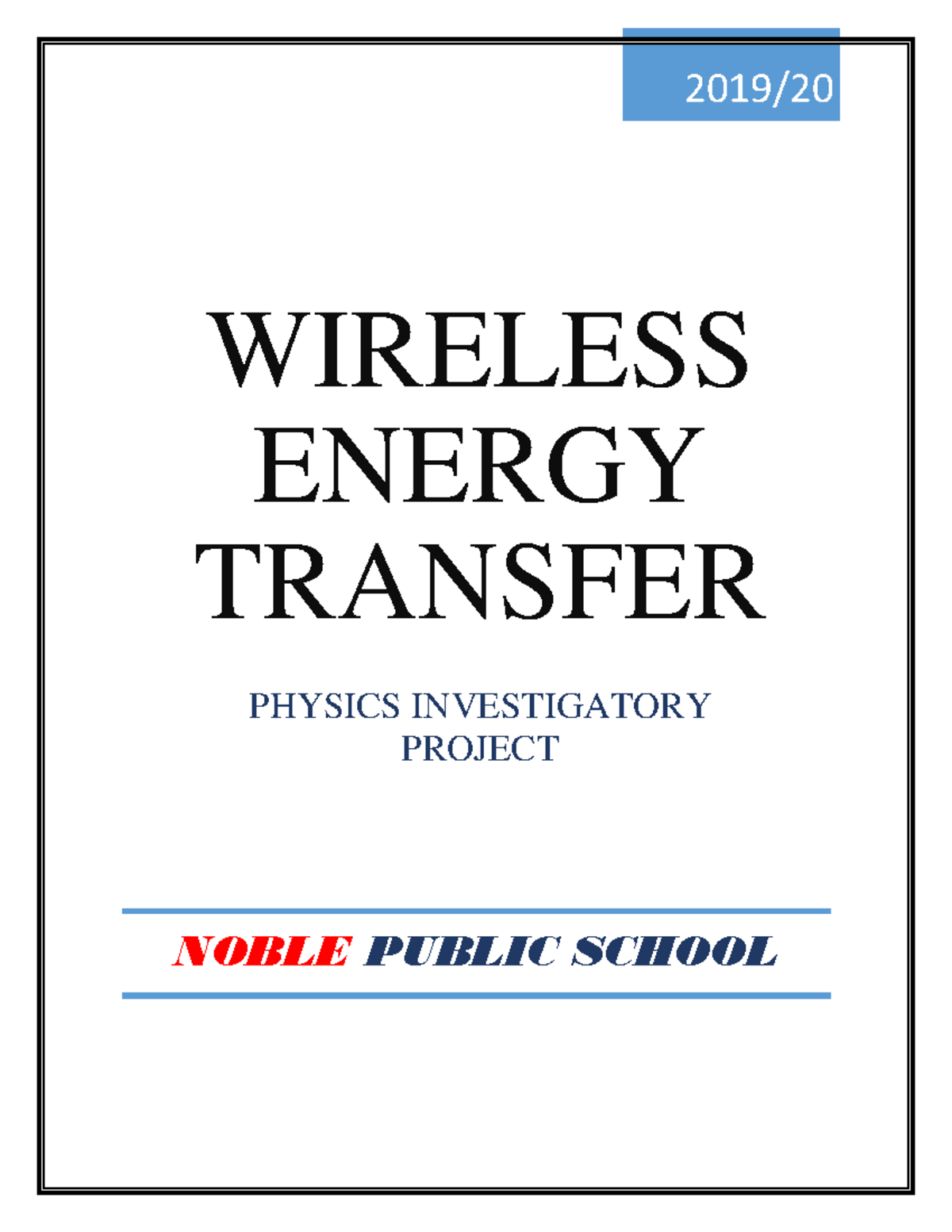 Pdfcoffee - 2019/ WIRELESS ENERGY TRANSFER ####### PHYSICS ...