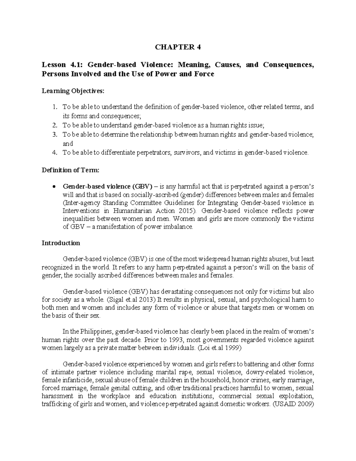 Chapter 4 (Part 1) - Gender and Society - CHAPTER 4 Lesson 4: Gender ...