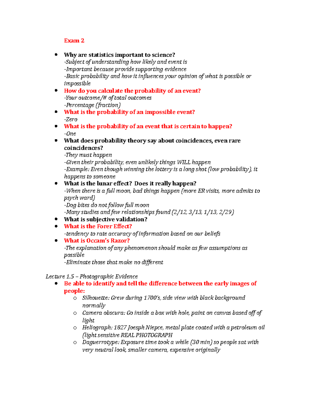 NSCI study guide 2 - Exam 2 Why are statistics important to science? of ...