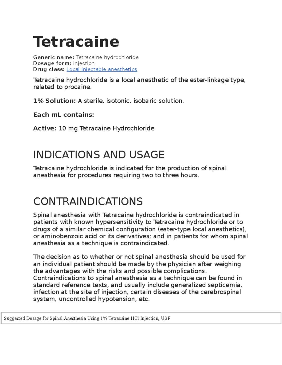 all the paramedic drug cards to study - Tetracaine Generic name ...