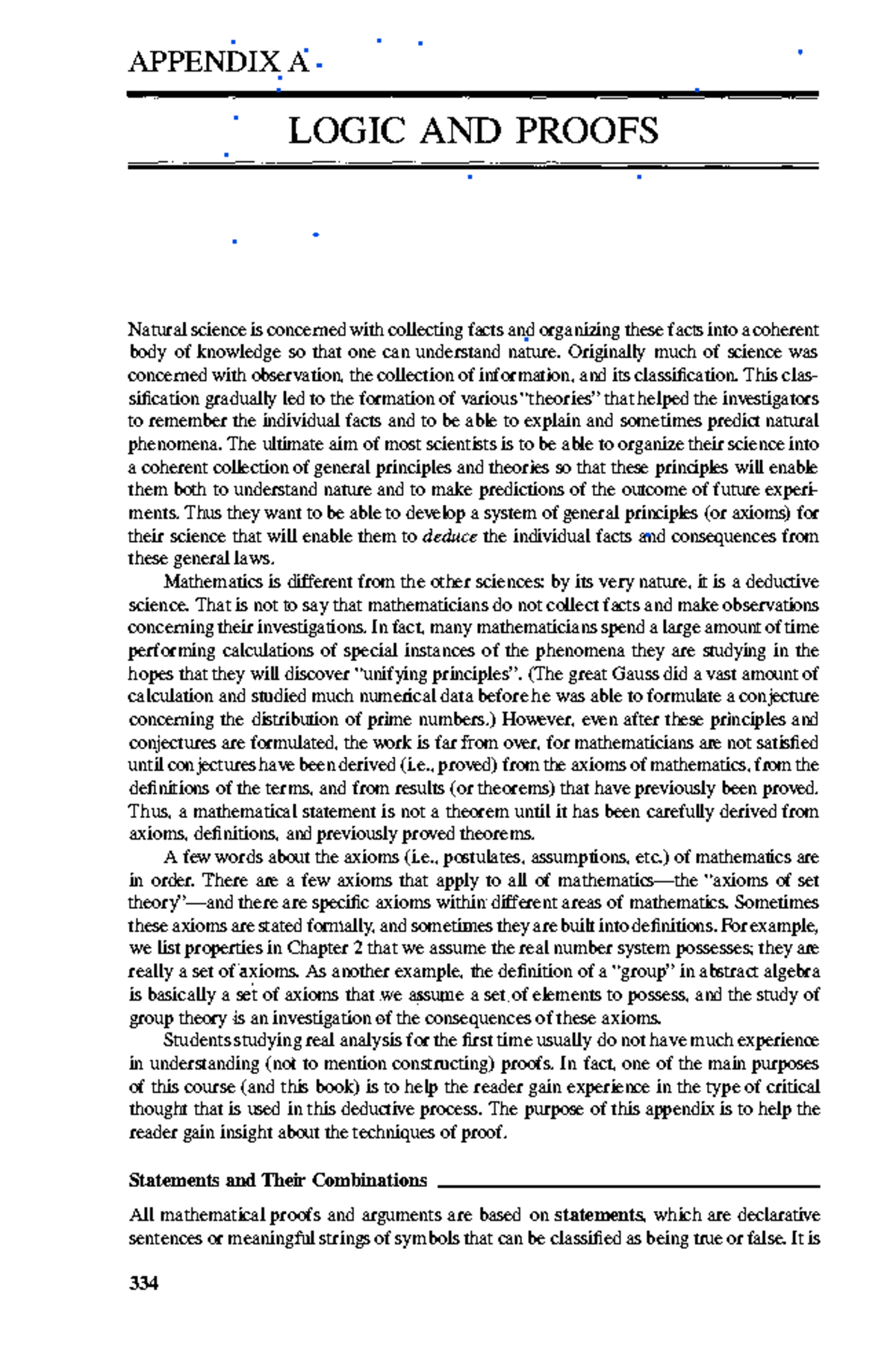 Analysis 10 - 數學好好玩 - APPENDIX A LOGIC AND PROOFS Natural science is ...