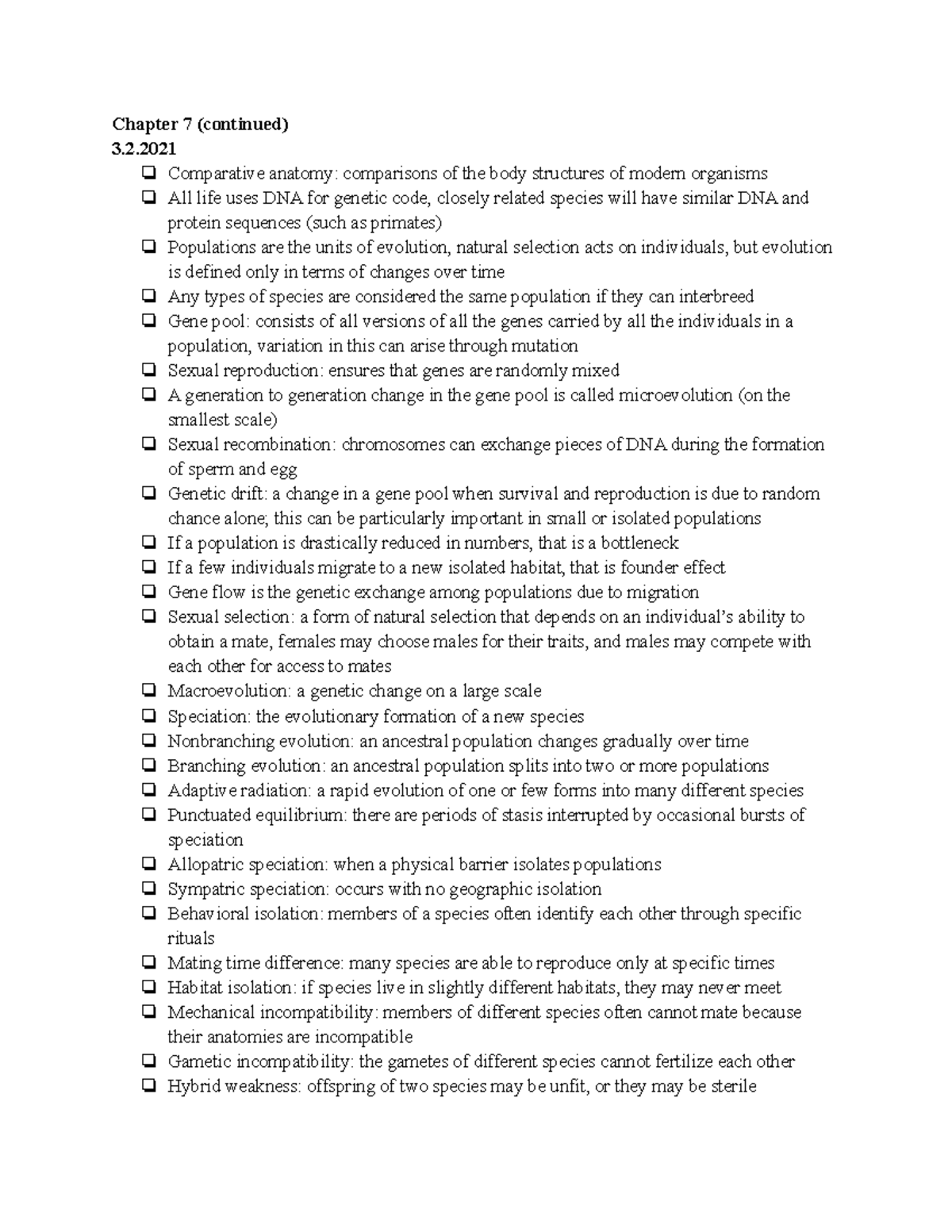 3.2.2021 chp7 - introduction to biology/microbiology notes (BIO101 ...
