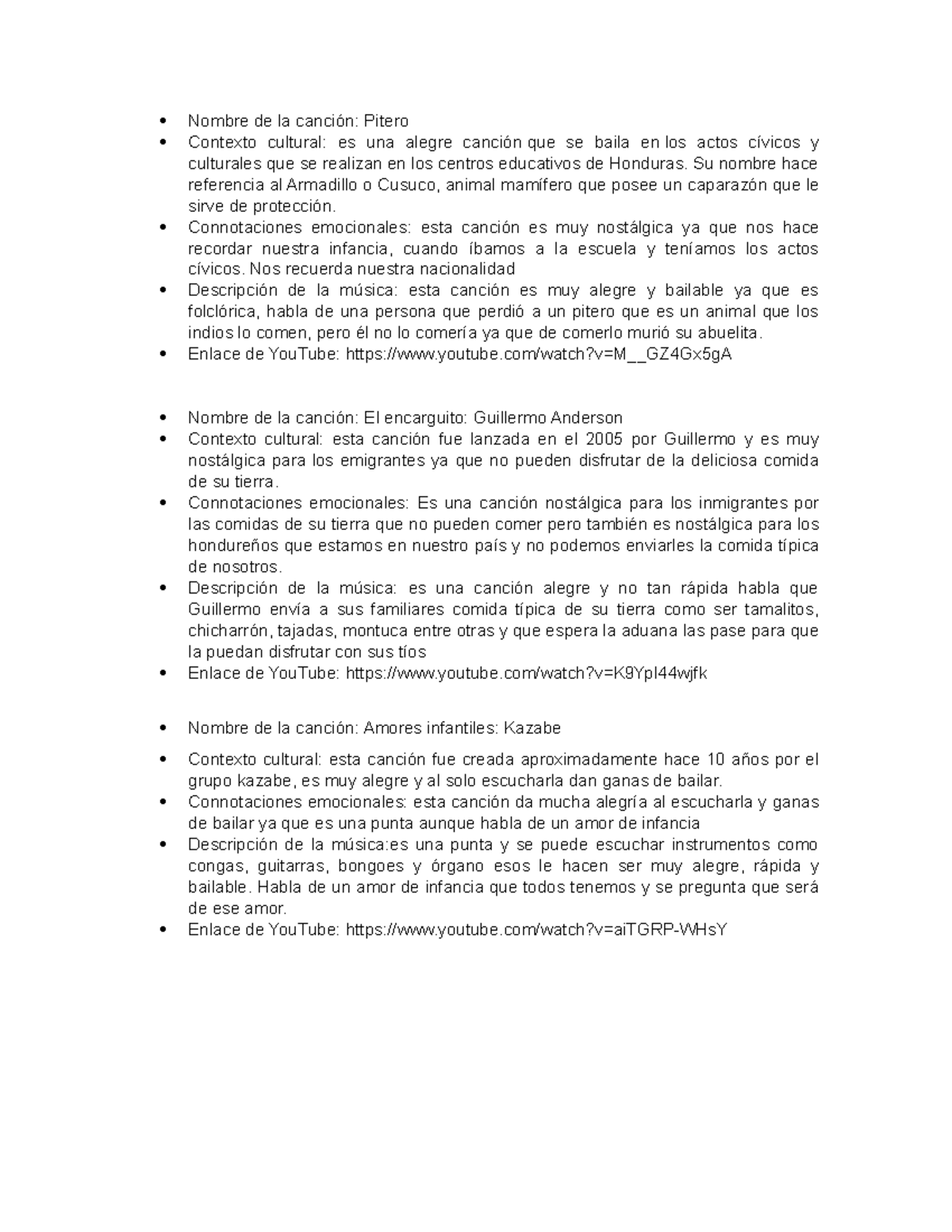 Piezas hondureñas - Nota: 10 - Nombre de la canción: Pitero Contexto ...