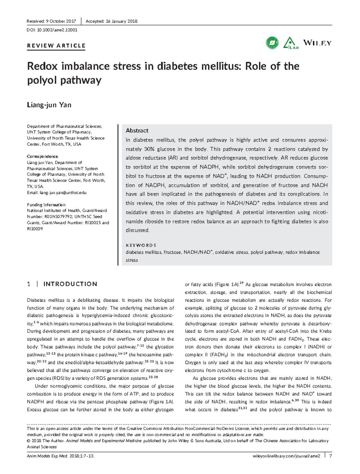 Redox diabtes mellitus - ####### R E V I E W A R T I C L E Redox ...