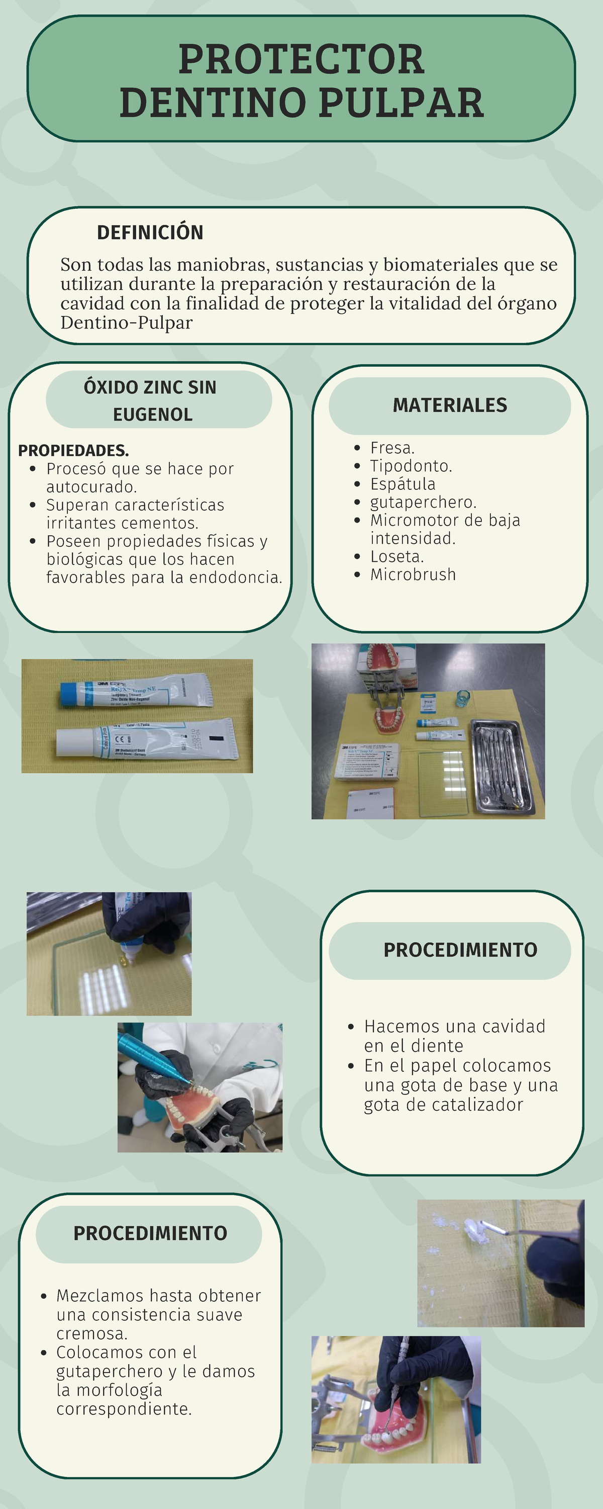 Protector dentino pulpar - MATERIALES Fresa. Tipodonto. Espátula ...