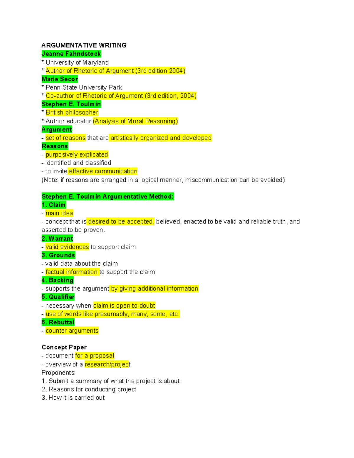 EAPP Reviewer - Pang-review - ARGUMENTATIVE WRITING Jeanne Fahndstock ...