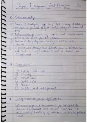 Unit 1 Project Management & Entrepreneurship - Project management and ...