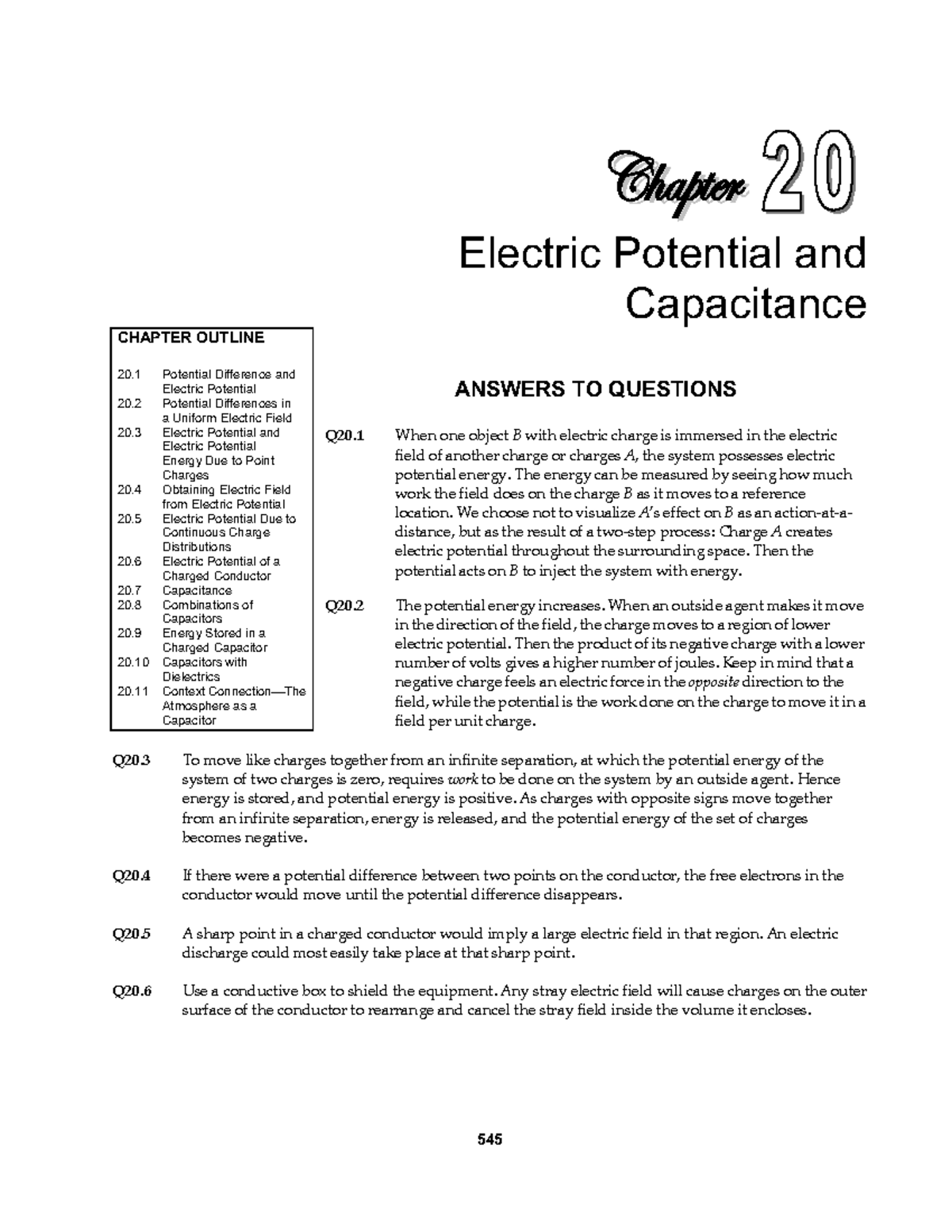 SM chapter 20 - Solution manual for all physics assignments in physics ...