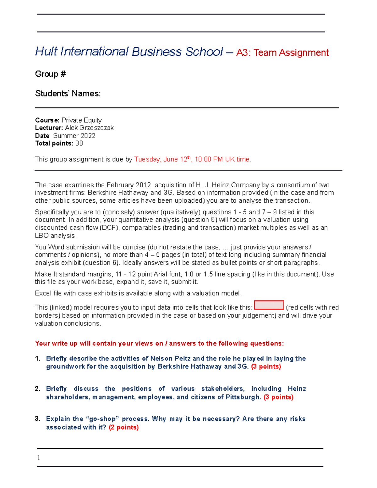 A3 Team Assignment - sfds hgfhgfh - Hult International Business School ...