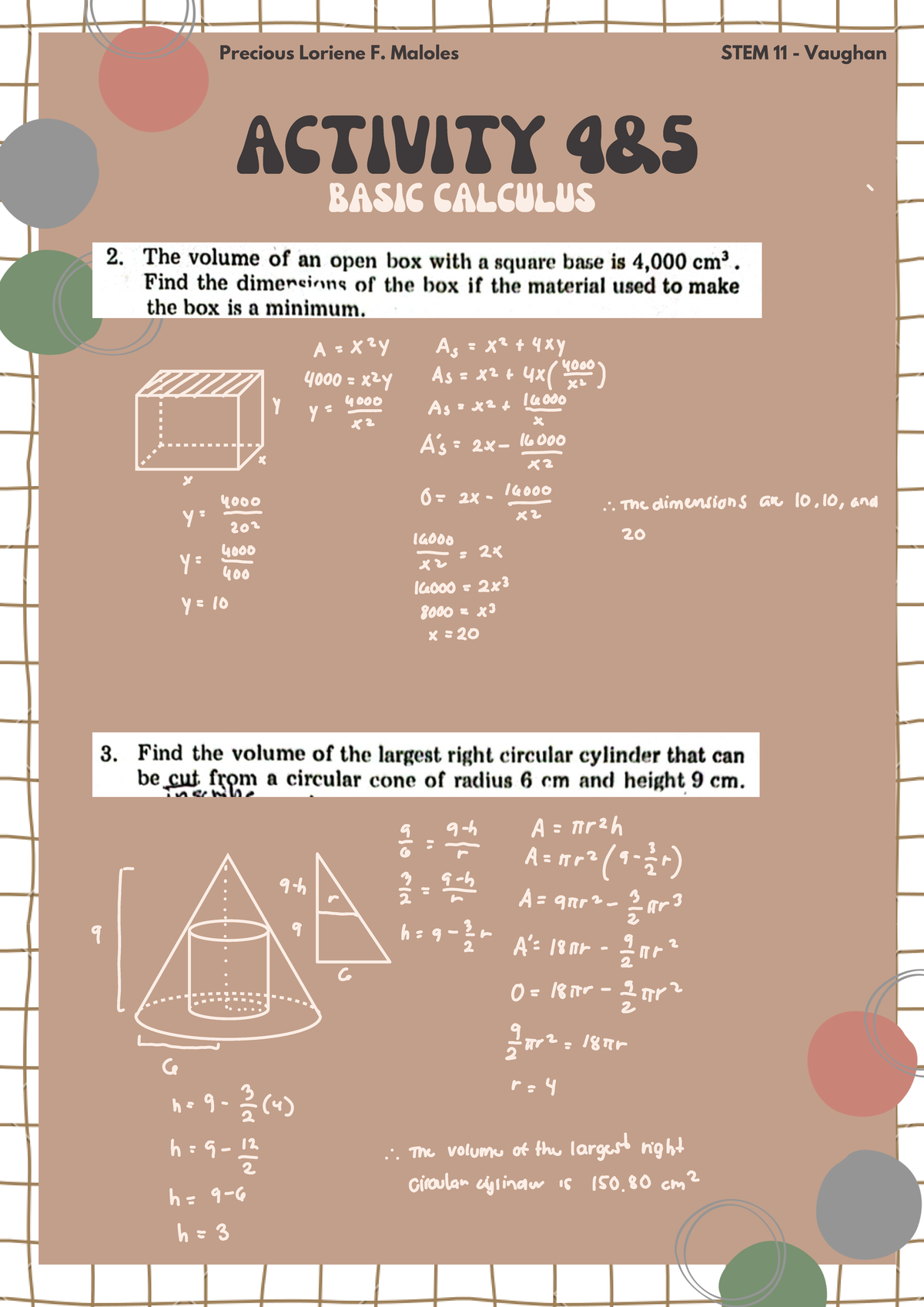 Basic Calculus Activity - Math in the New World - ACTIVITY 4& BASIC ...
