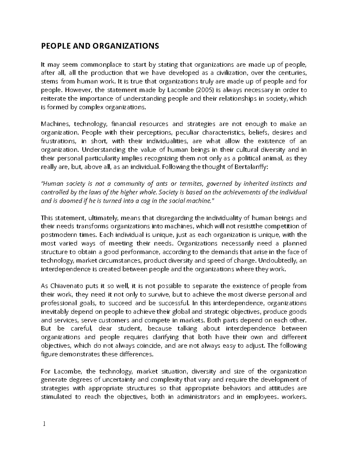 History of organizations. - PEOPLE AND ORGANIZATIONS It may seem ...