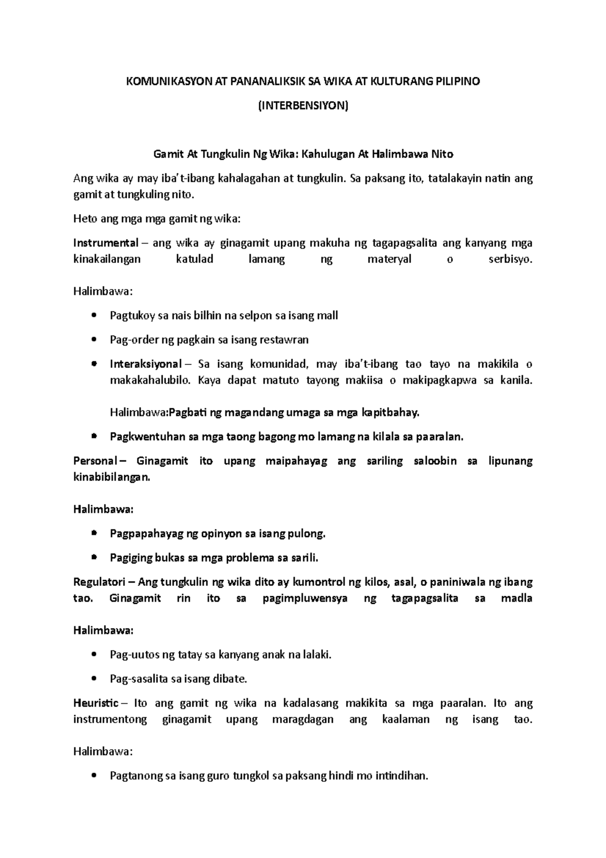 Komunikasyon AT Pananaliksik SA WIKA AT Kulturang Pilipino ...