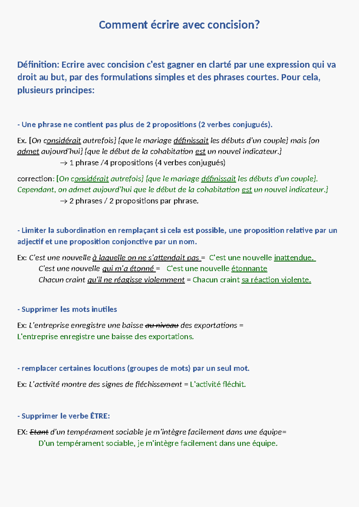 Comment crire avec concision - Comment écrire avec concision ...