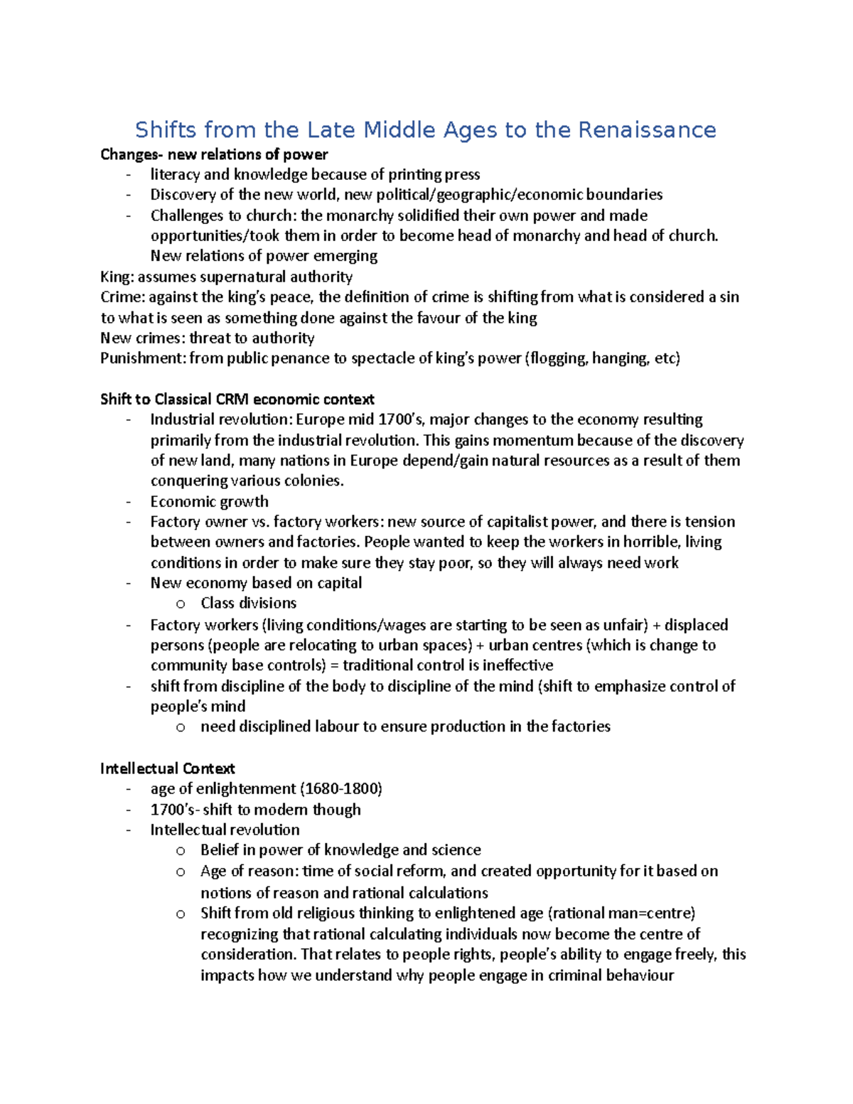 Shifts from the Late Middle Ages to the Renaissance - New relations of ...