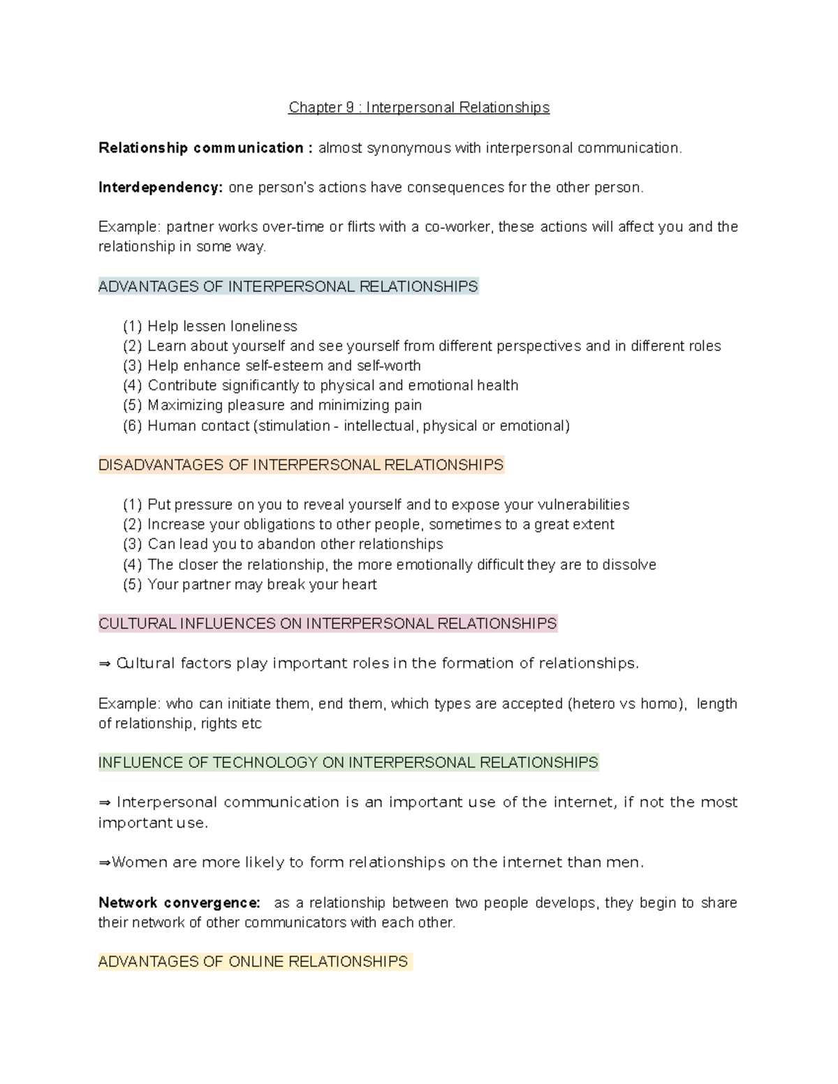 Chapter 9 Interpersonal Relationships - Chapter 9 : Interpersonal ...