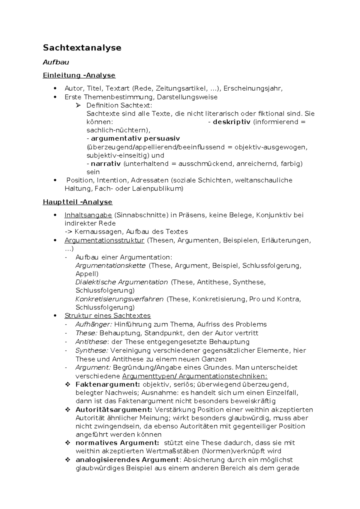 Deutsch ABI NRW Sachtextanalyse - Sachtextanalyse Aufbau Einleitung ...
