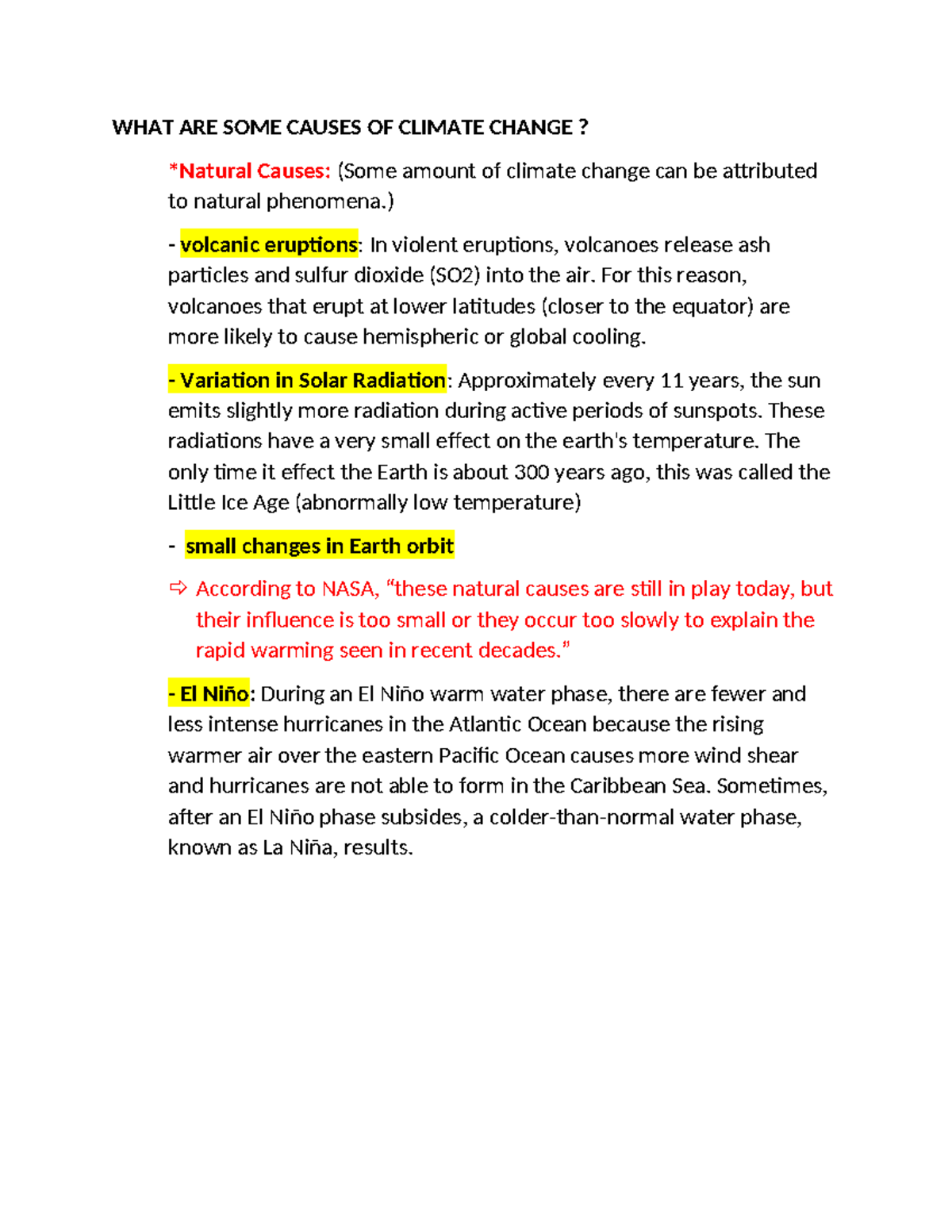 WHAT ARE SOME Causes OF Climate Change - WHAT ARE SOME CAUSES OF ...