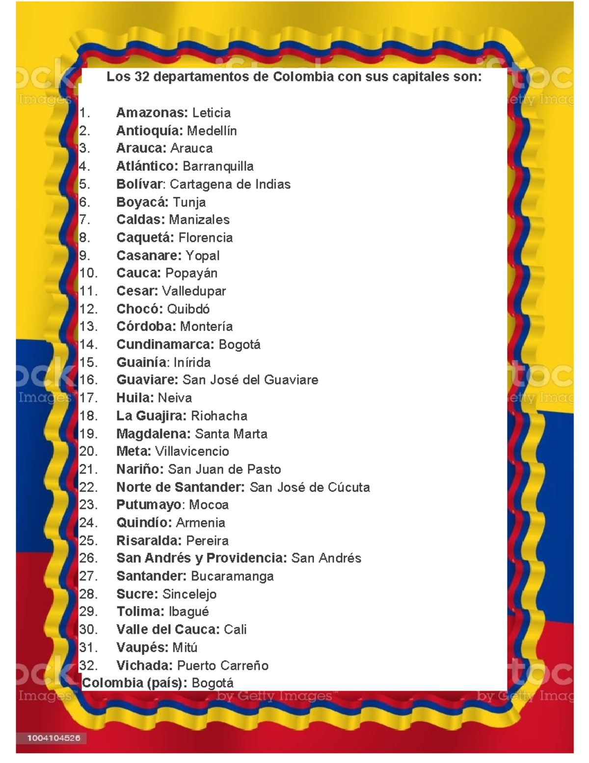 478839743 Los 32 departamentos de Colombia con sus capitales son 1 ...