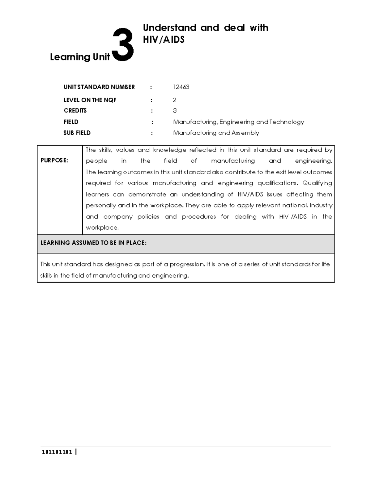 Understand and deal with HIV - 101101101 | Learning Unit 3 Understand ...