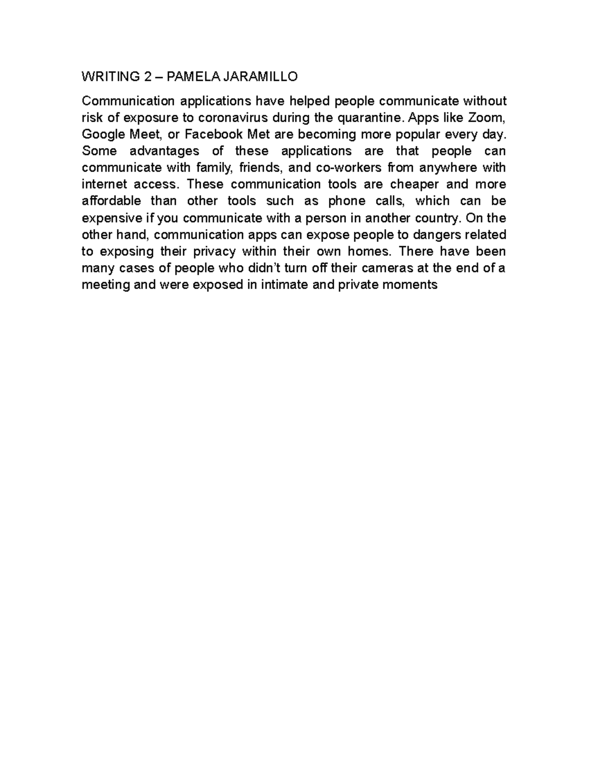 I12 - Writing 2 - Pamela Jaramillo - WRITING 2 – PAMELA JARAMILLO ...