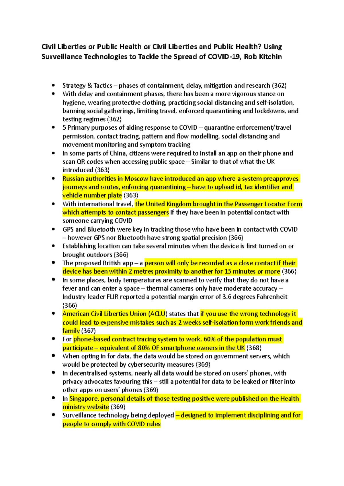 Civil Liberties or Public Health or Civil Liberties and Public Health ...