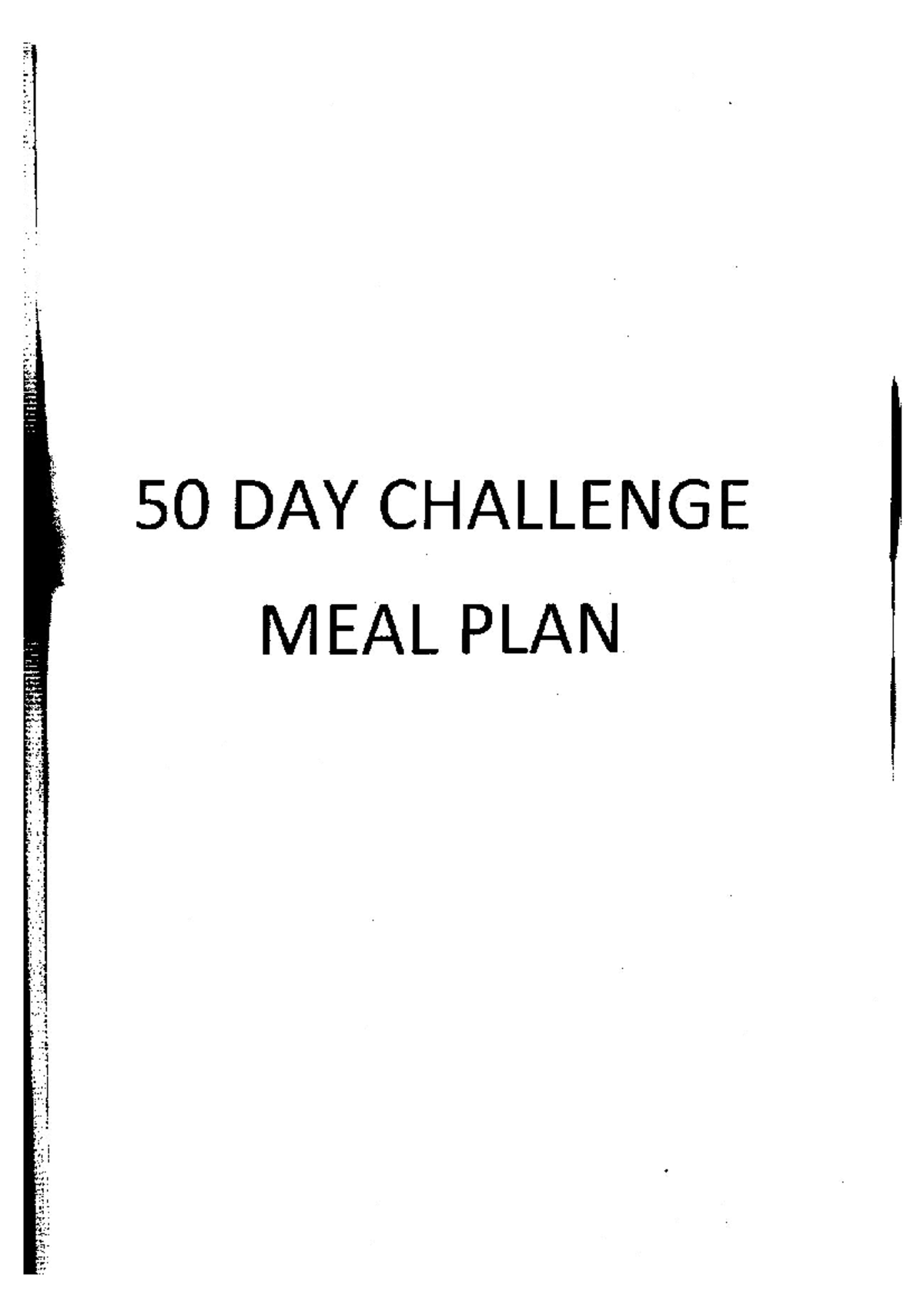 50 day challlenge meal plan - numerical methods - Studocu
