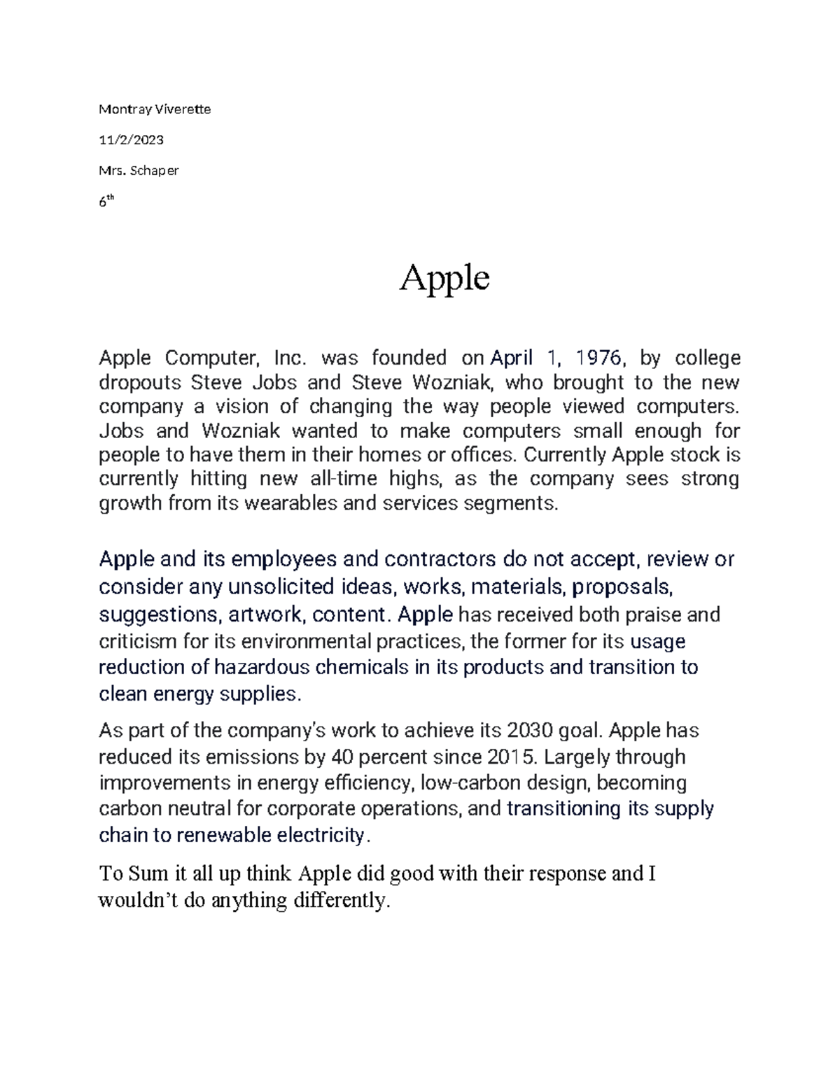 Apple- Legal dilemma rough draft(Montray Viverette) - Montray Viverette ...