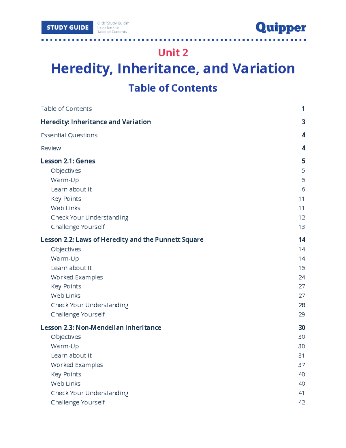 02. Science 9 Unit 2 Heredity Inheritance and Variation (Study Guide ...