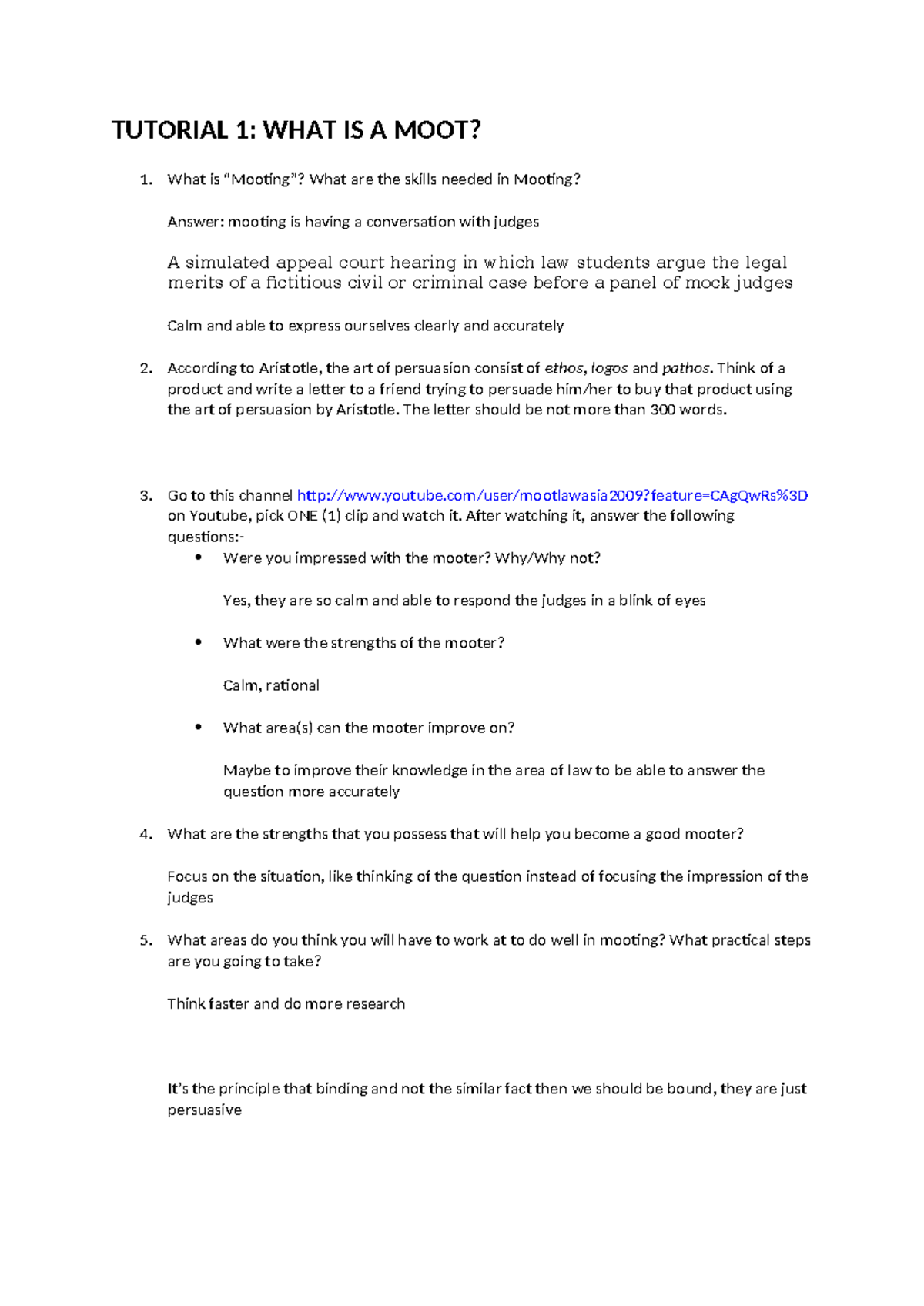 Tutorial 1 - only reference - TUTORIAL 1: WHAT IS A MOOT? 1. What is ...