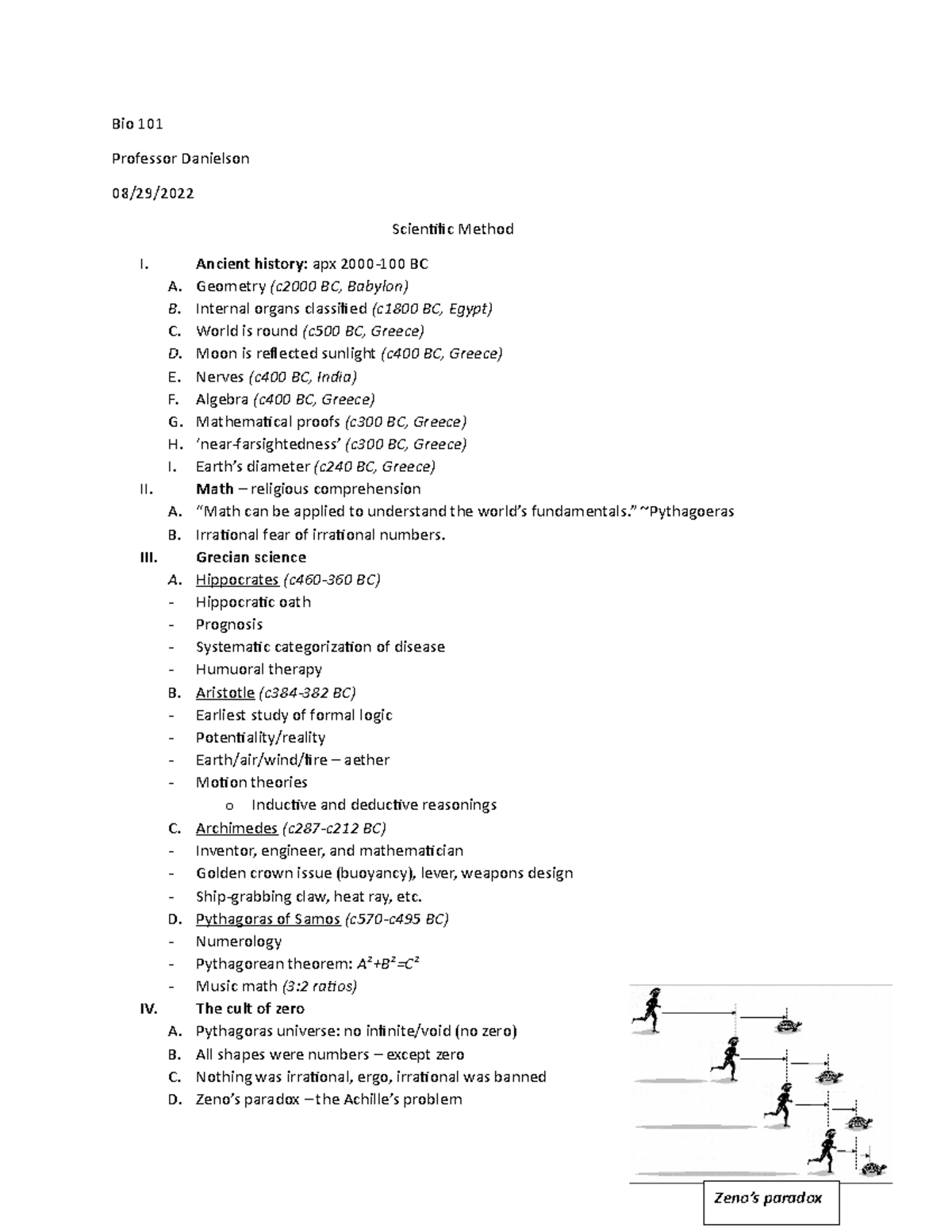 Scientific method bio101 - Bio 101 Professor Danielson 08/29 ...