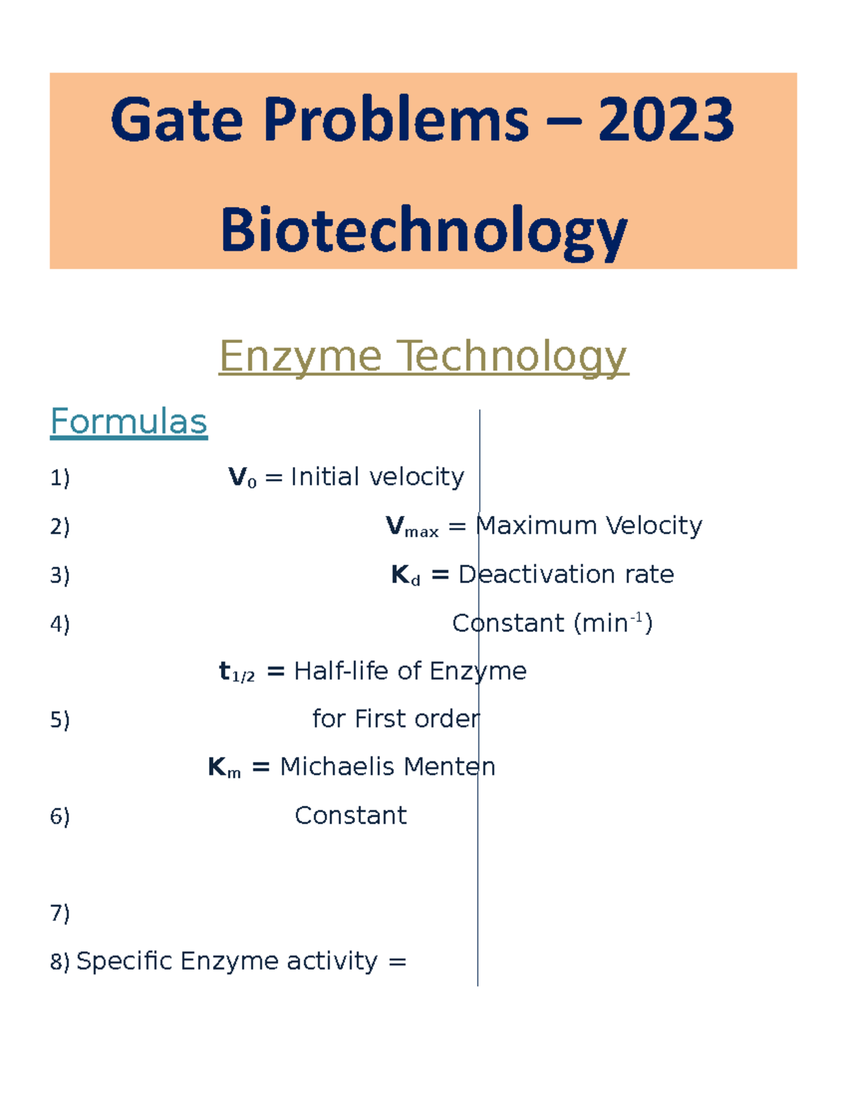 Gate Problems - grfgdrger - Gate Problems – 2023 Biotechnology Enzyme ...