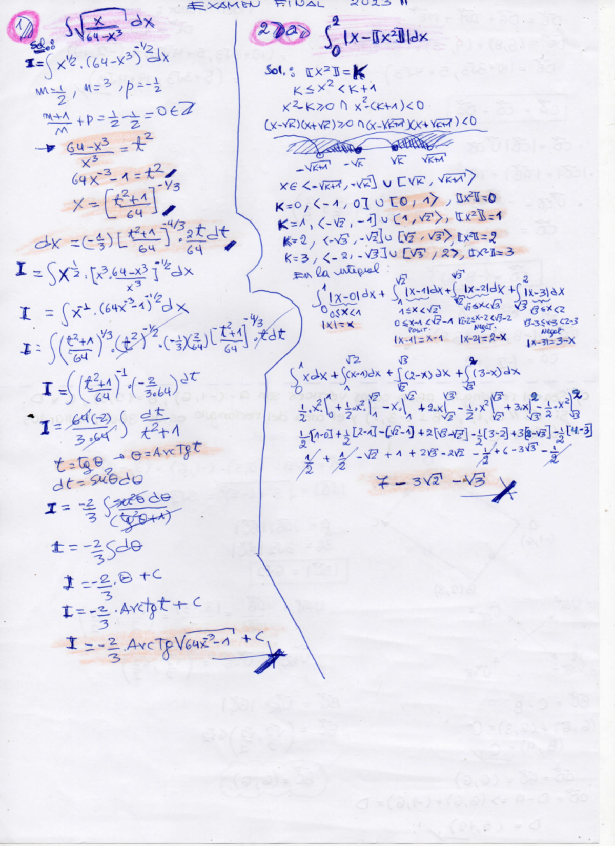 Rivas- Soluc-EX Final-EPE- Calculo Integral-2023 2 - Cálculo Integral - Studocu