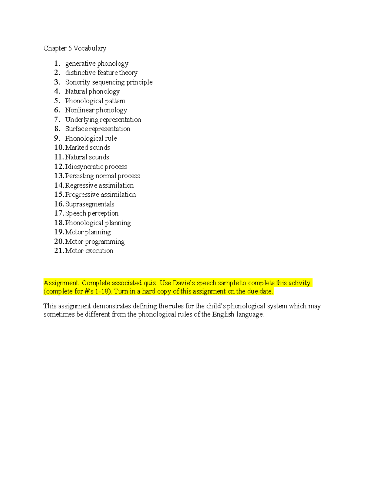 Chapter 5 Vocabulary - study guide - Chapter 5 Vocabulary 1. generative ...