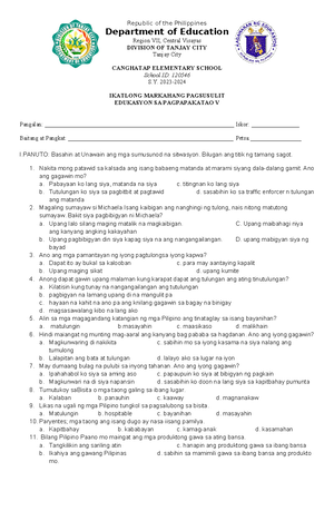 Second Quarterly Assessment WITH TOSp - Department of Education Region ...
