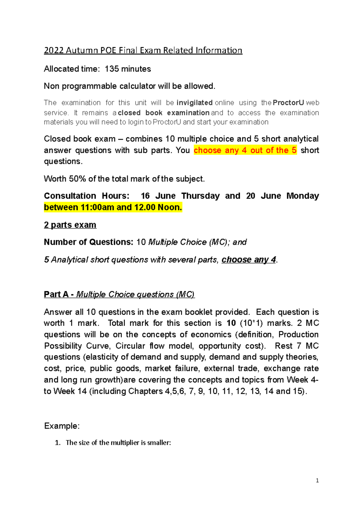 2022 Autumn Final Exam related information - 2022 Autumn POE Final Exam ...