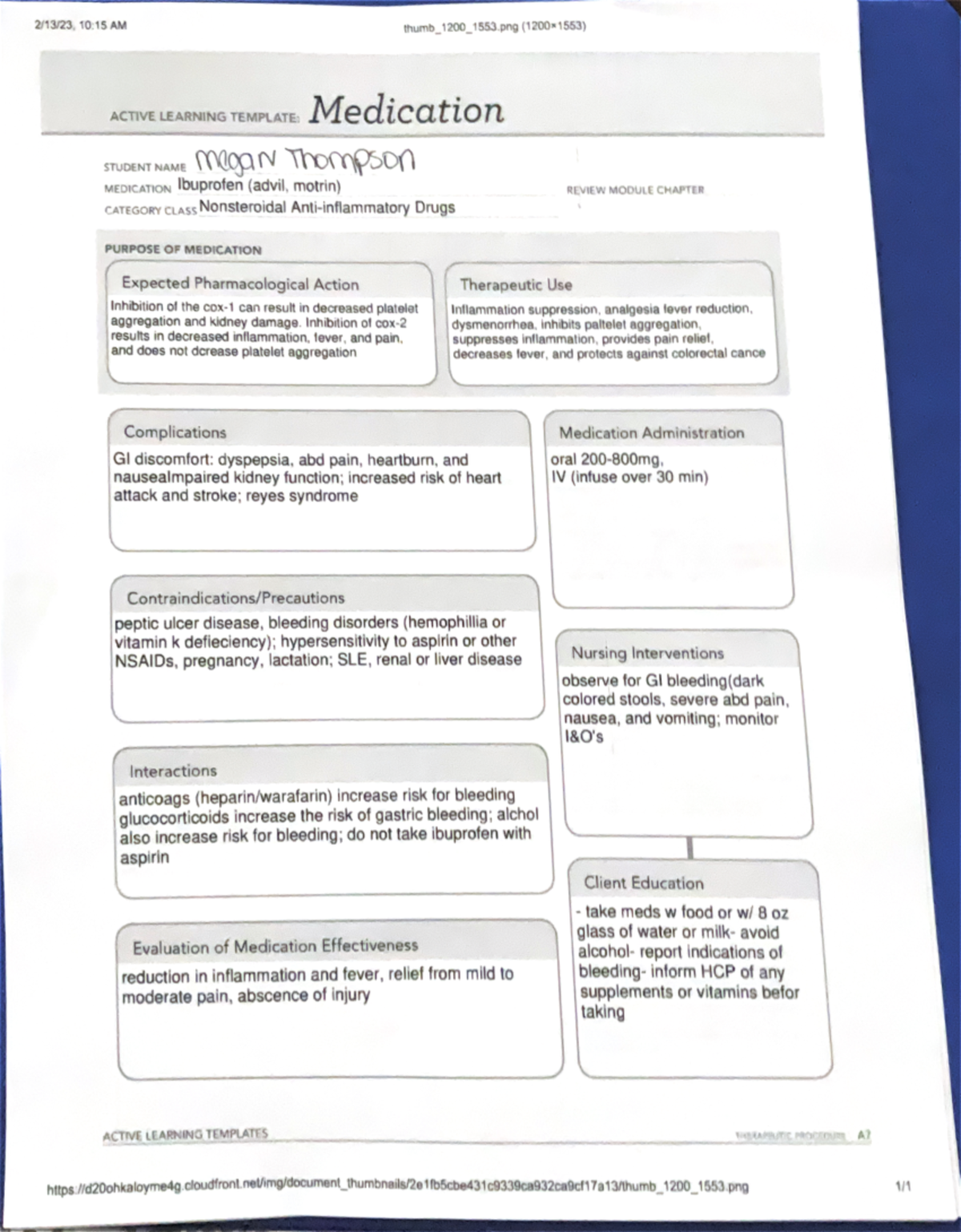 Drug cards - LPN School - NURS 1106 - Studocu