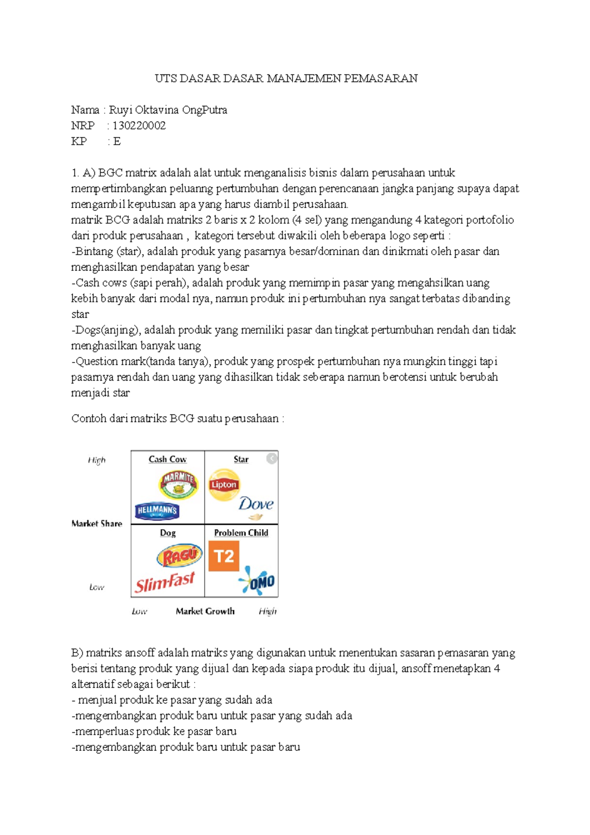 UTS DDMP - midterm exam questions and answers - UTS DASAR DASAR ...