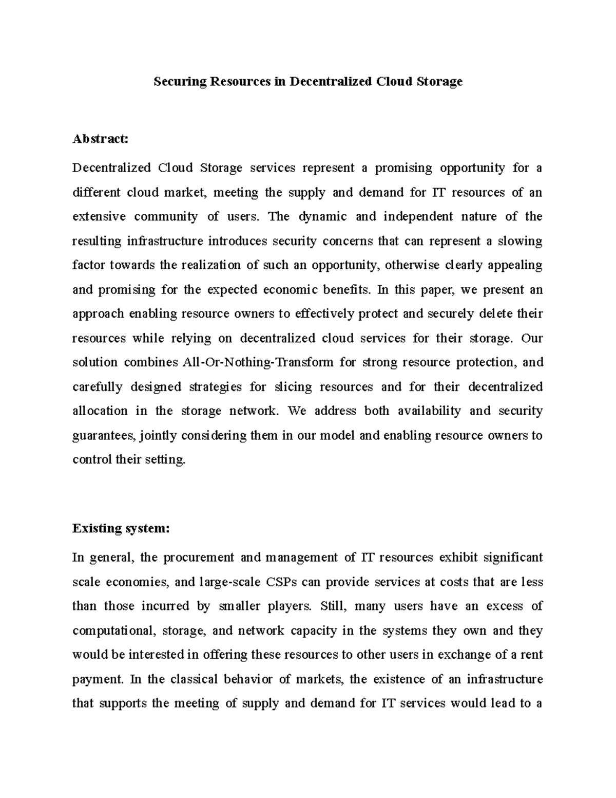 Securing Resources in Decentralized Cloud Storage ppt - Securing ...