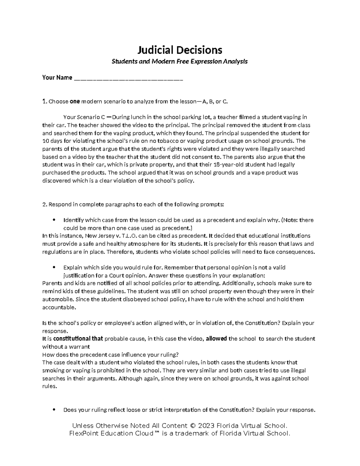 Judicial decisions template - Judicial Decisions Students and Modern ...