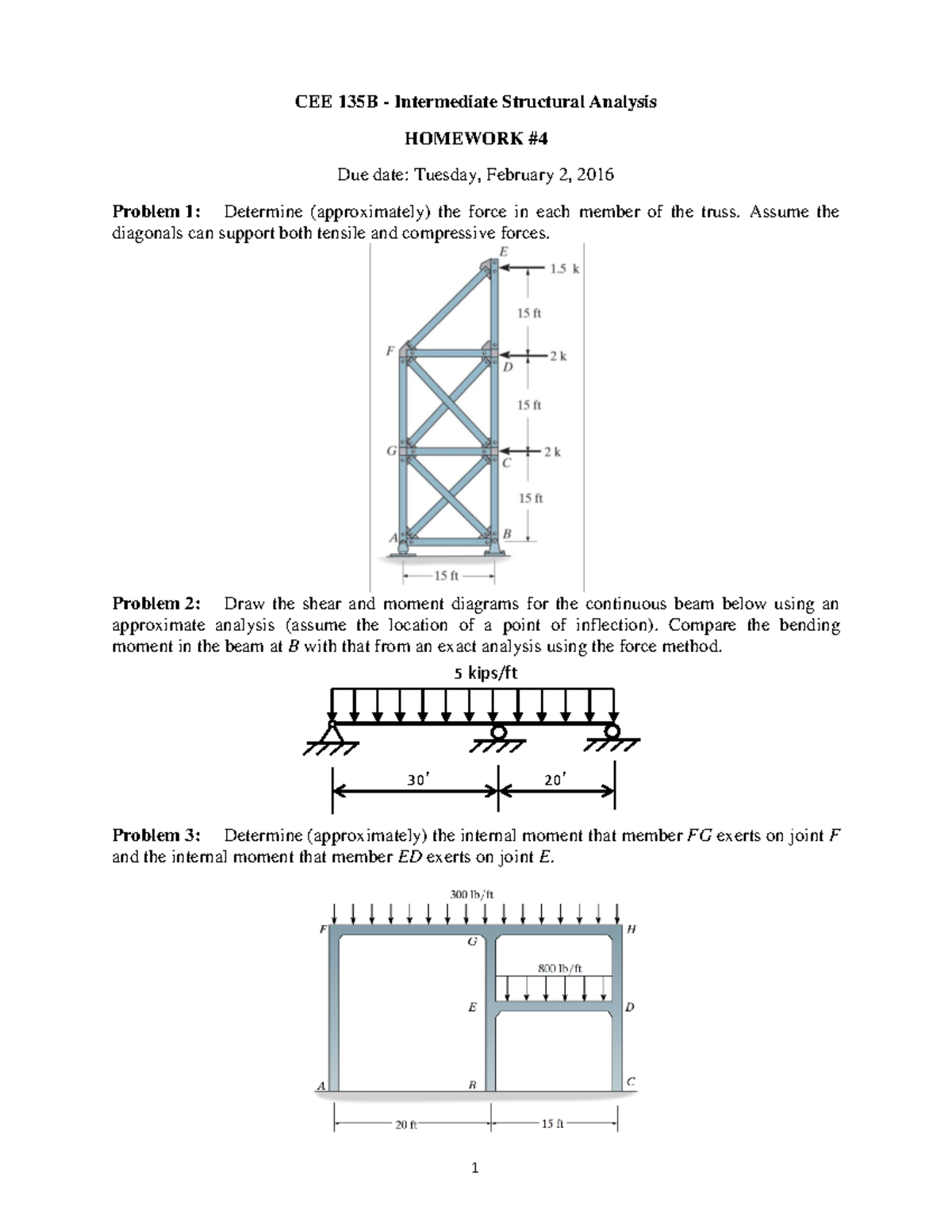 CEE 135B Homework 4 - Tran - CEE 135B Intermediate Structural Analysis ...
