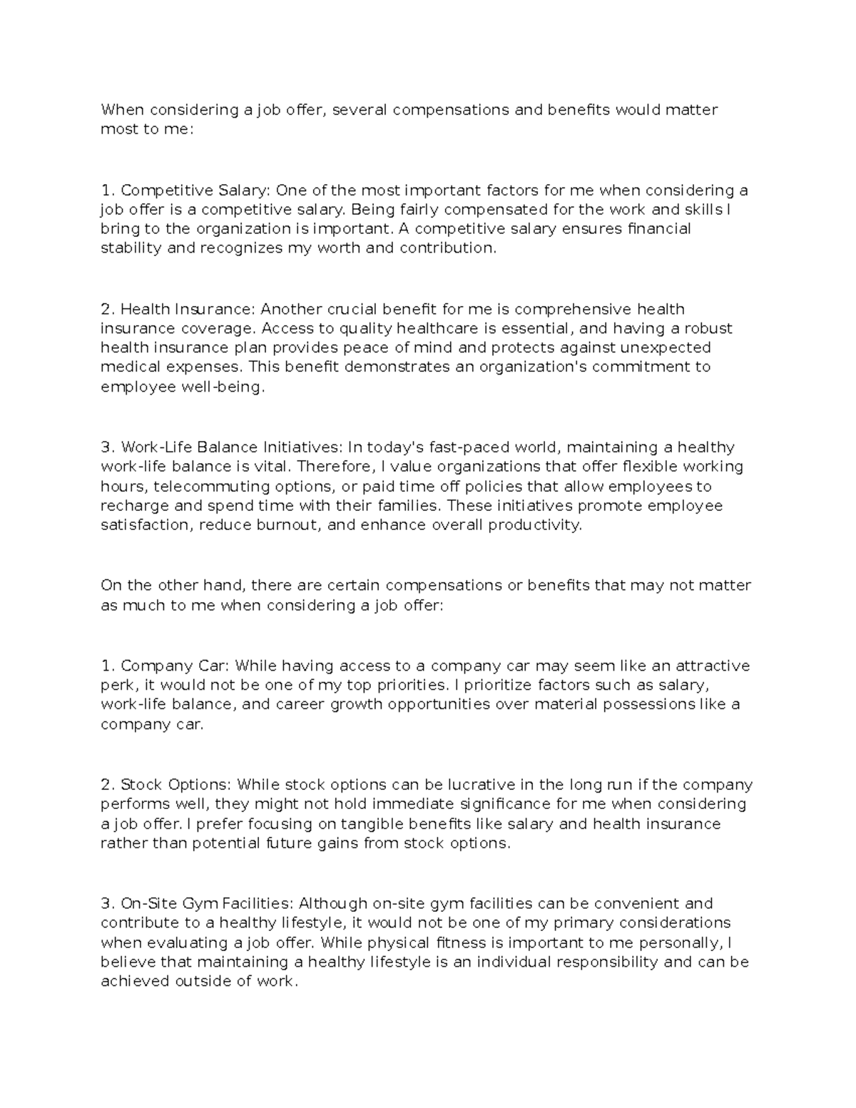 6-1 Discussion What Is Most Rewarding to You - When considering a job ...