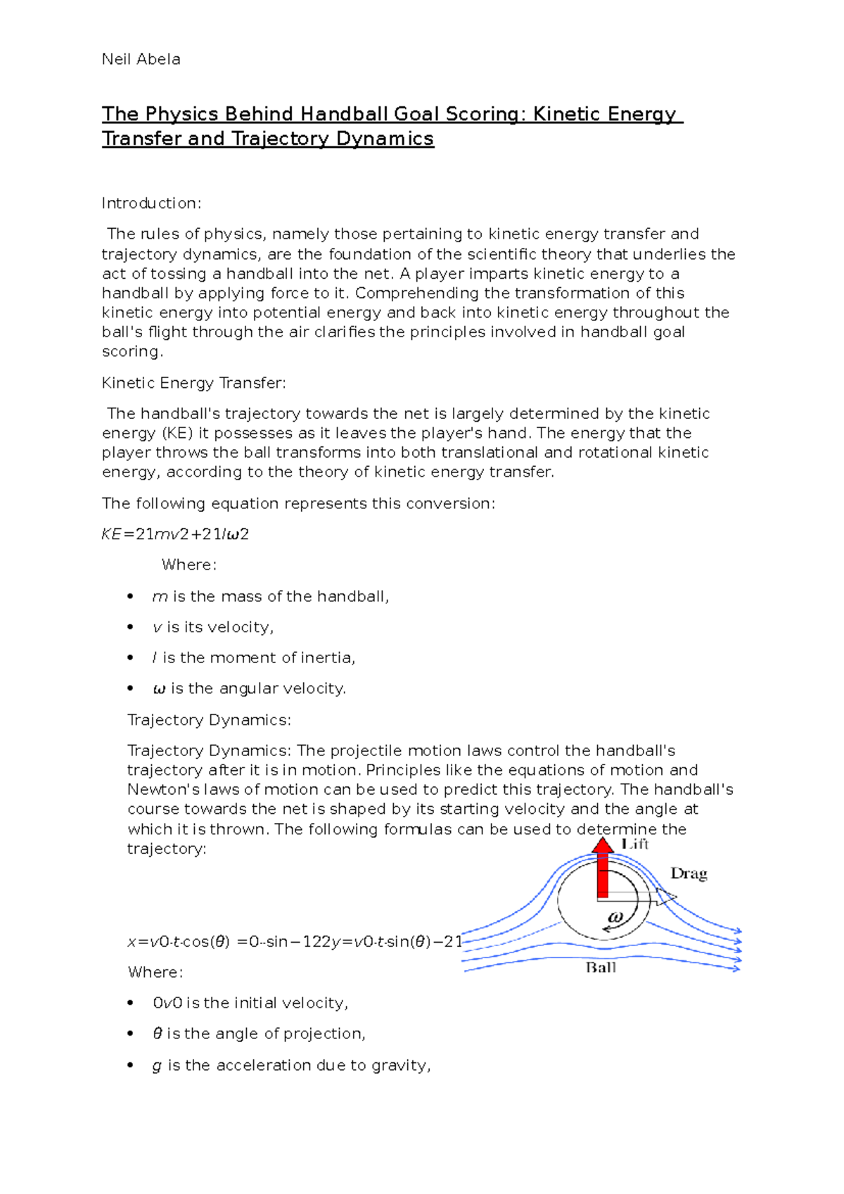 The Physics Behind Handball Goal Scoring Kinetic Energy Transfer and ...
