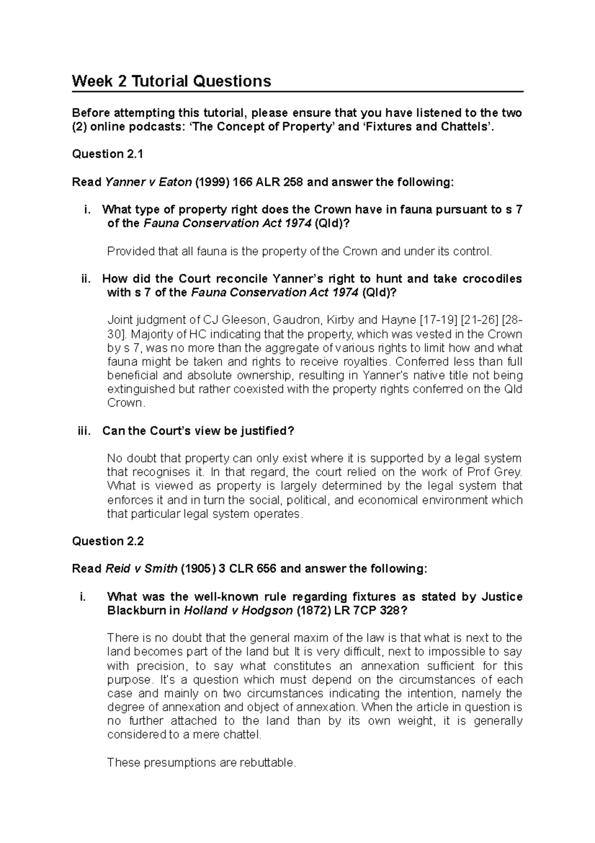 Tutorial work - 1 - 13 - Week 2 Tutorial Questions Before attempting ...