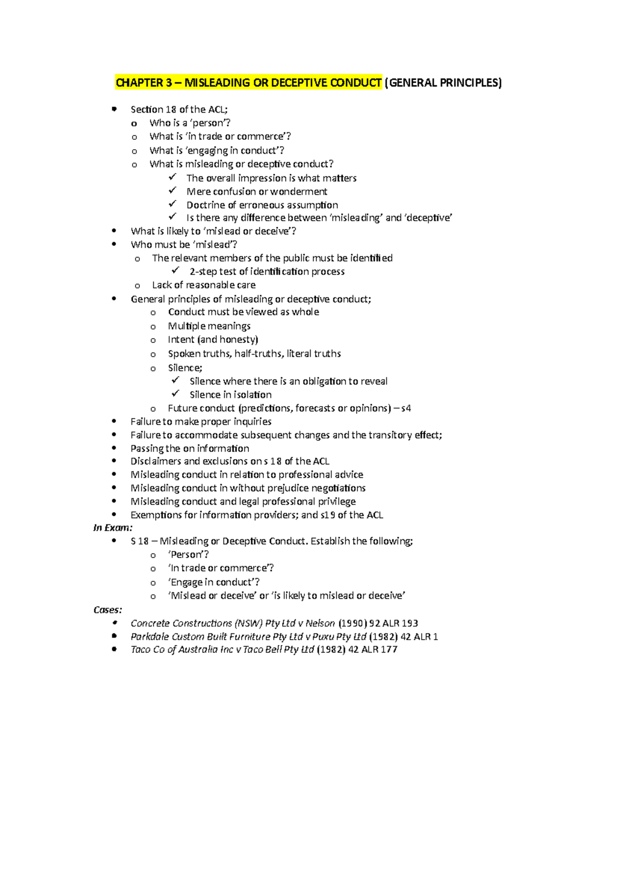 Chapter 3 – Misleading OR Deceptive Conduct - CHAPTER 3 – MISLEADING OR ...