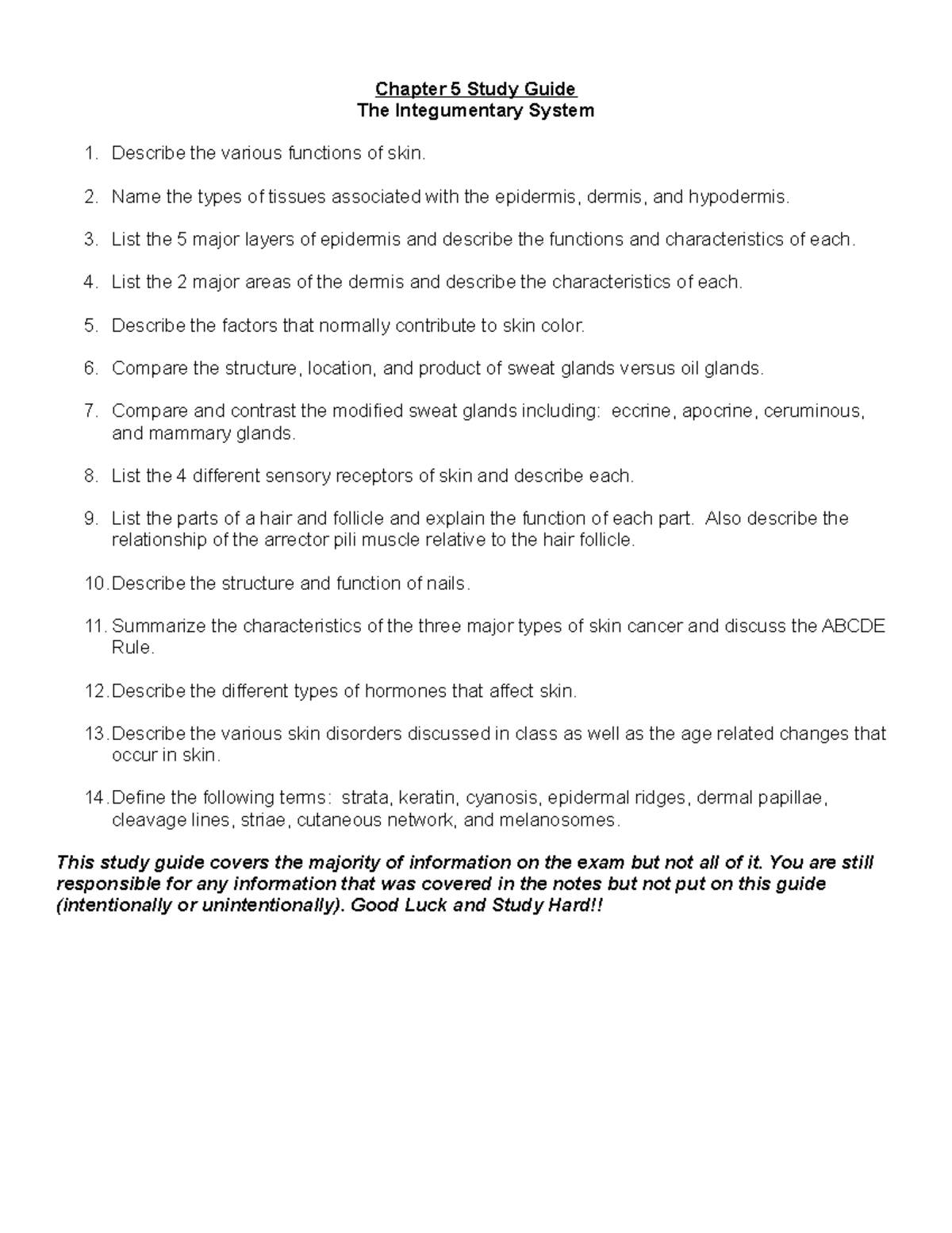 Openstax Chapter 5 Study Guide - Chapter 5 Study Guide The ...