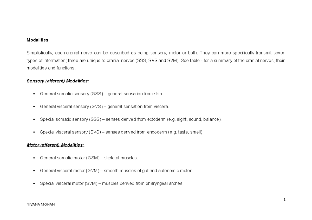 Tutorial 3 - Anat 101 (Additional notes) - Modalities Simplistically ...