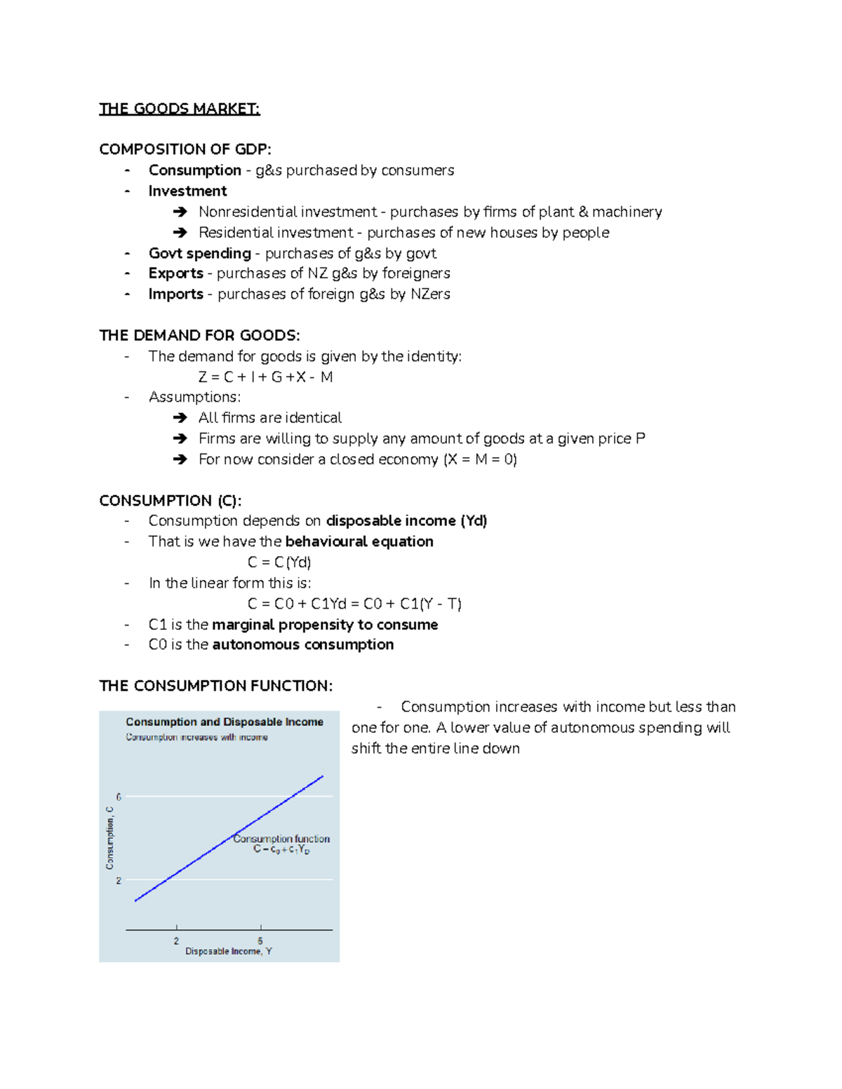 The Goods Market - THE GOODS MARKET: COMPOSITION OF GDP: Consumption ...