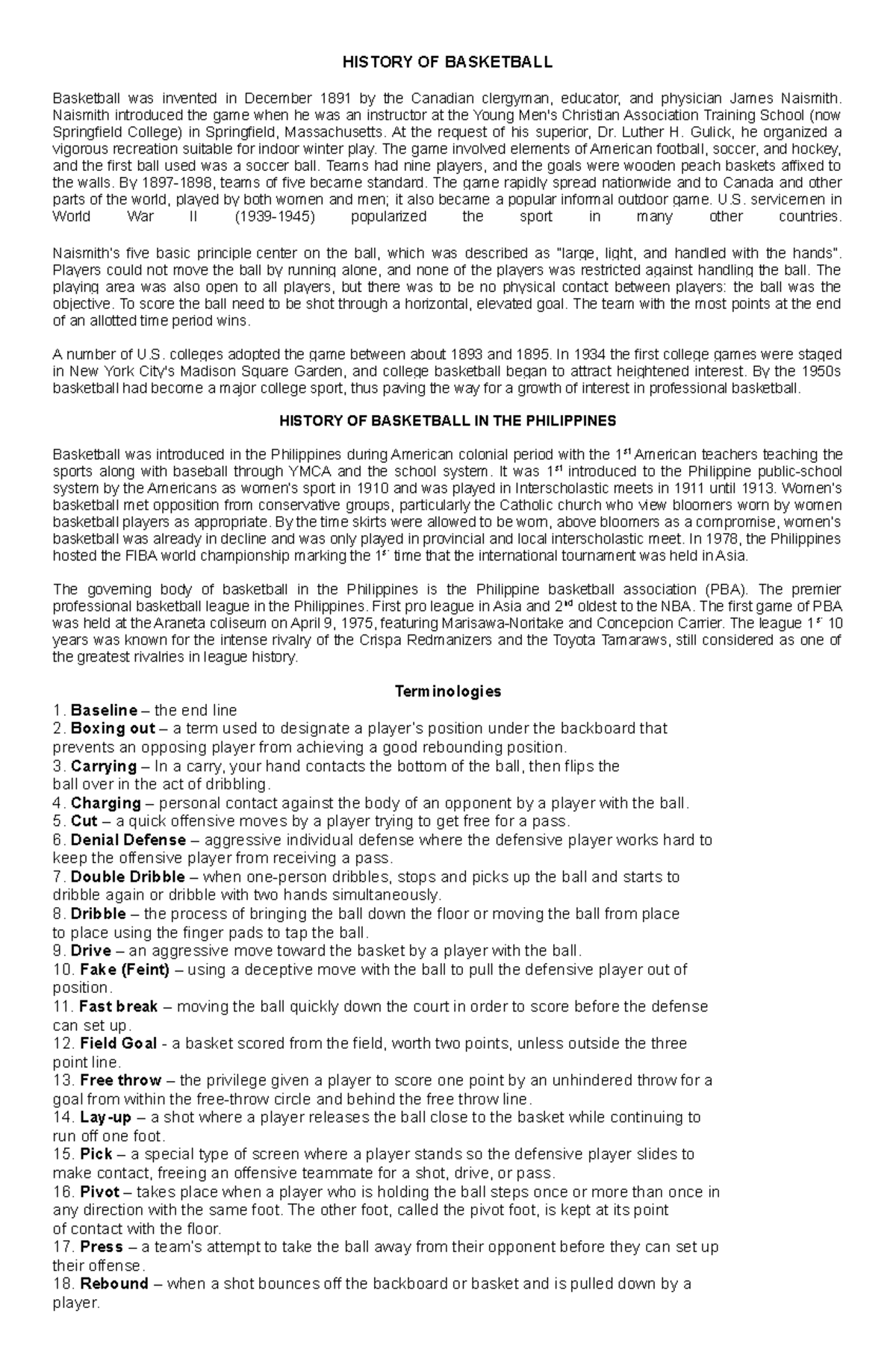 Local media 810402639866139735 - HISTORY OF BASKETBALL Basketball was ...