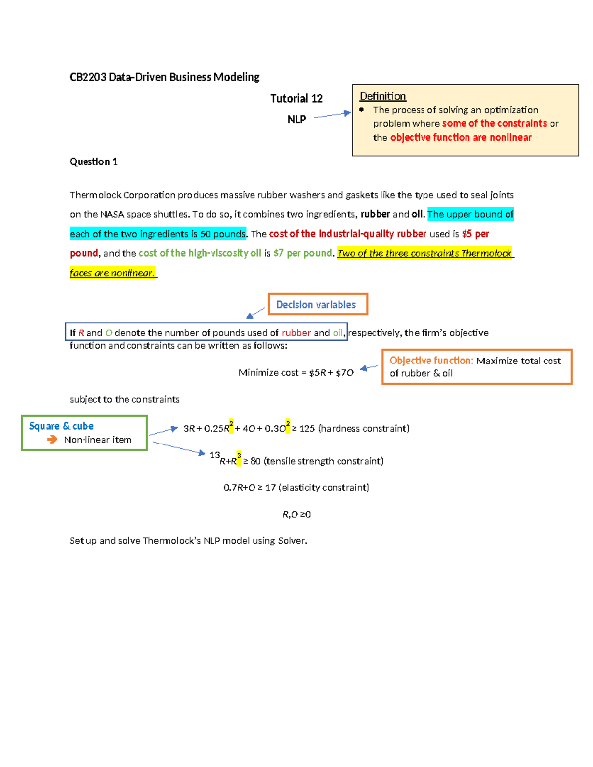 Tutorial 12 Answer - CB2203 Data-Driven Business Modeling Tutorial 12 NLP Question 1 Thermolock ...
